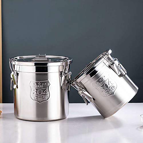 TOOL1SHOoo 6L Airtight Canister Food Stainless Steel Kitchen Cereal Container Grain Kitchen Milk Storage Canister Kitchen Rice Bucket Flour Container Kitchen Bucket With Lid