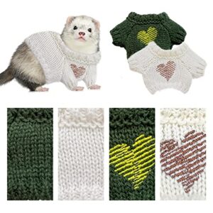 2 Piece Hamster Clothes Costume for Guinea Pig Sweater Knitted Shirt for Small Animal Lizard Dragon Chinchilla Squirrel