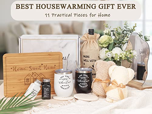 House Warming Gifts New Home(11 Piece Set), Unique Housewarming Gift Baskets for Couples, Clients, Women, New Home Gift for Home, Closing Gifts for Home Buyers, First Home Gift Ideas, New Apartment