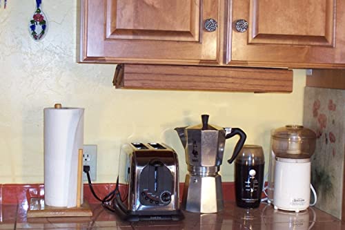 Makimoo Kitchen Storage Under Cabinet Spice Rack, Handmade Hardwood, Holds 16 Large or 32 Small Spice Containers