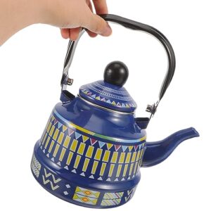 Abaodam Enamel Teapot Vintage Water Kettle Stove Top Tea Kettle Coffee Kettle Warmer with Handle Water Boiling Pot Cold Water Jug Coffee Pot for Kitchen Stovetop