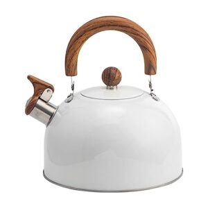 2.5l whistling tea kettle for stovetop,for induction | gas | electric | halogen | radiant, wooden handle, vintage▂19 * 21cm/7.5"*8.3"