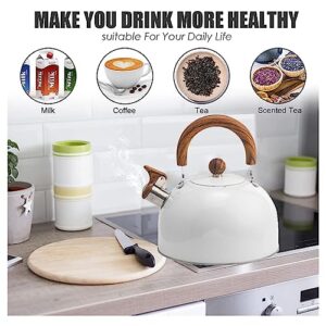 2.5L Whistling Tea Kettle for Stovetop,for Induction | Gas | Electric | Halogen | Radiant, Wooden Handle, Vintage▂19 * 21CM/7.5"*8.3"