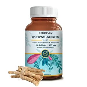 ashwagandha tablets - muscle strength & vitality | streas relief | ayurvedic medicine for stamina & performance and better slip, 60 tablets, 500mg