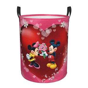 cute large laundry basket fit cartoon character w1 durable waterproof portable with handle for bedroom laundry room collapsible laundry baskets round dirty storage clothes basket circular hampers - m