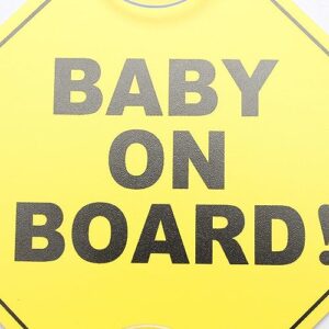 Jenbode Baby on Board Sticker for Cars 2PCS, Baby On Board Warning Signs with Suction Cups, Durable and Strong Without Residue