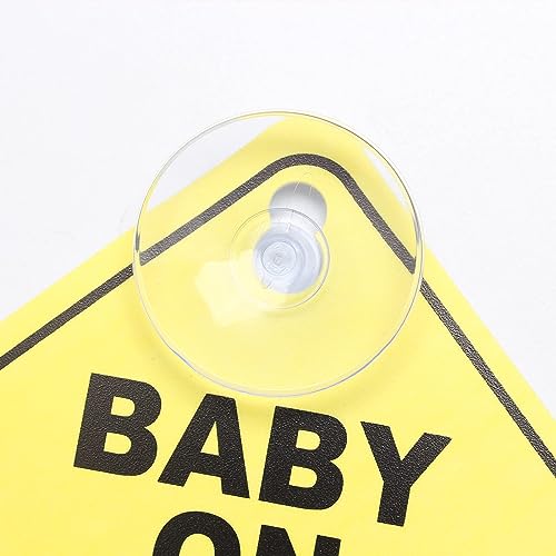 Jenbode Baby on Board Sticker for Cars 2PCS, Baby On Board Warning Signs with Suction Cups, Durable and Strong Without Residue