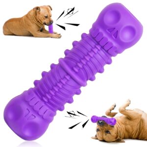 FRLEDM Dog Toys, Squeaky Dog Toys, Durable Dog Toys for Aggressive Chewers, Chew Toys for Aggressive Chewers Large Breed, Tough Rubber Dental Chew Dog Toys for Large Medium Breed (Purple-Large)