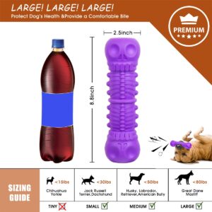 FRLEDM Dog Toys, Squeaky Dog Toys, Durable Dog Toys for Aggressive Chewers, Chew Toys for Aggressive Chewers Large Breed, Tough Rubber Dental Chew Dog Toys for Large Medium Breed (Purple-Large)