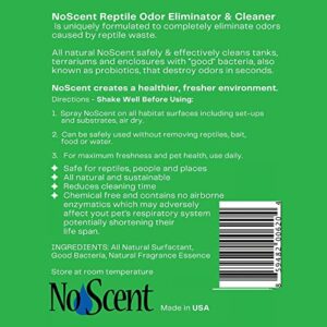 No Scent Reptile Tank Cleaner Spray & Pet Odor Management for Bearded Dragon, Turtle, Lizard Terrarium Freshener (2 Fl Oz / 59 mL)