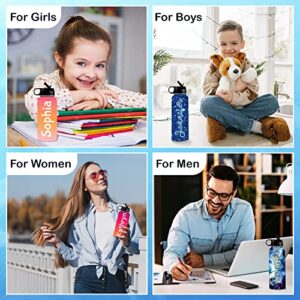 Personalized Insulated Water Bottle with Straw, Christmas Birthday Gift for Kids Women Men, Custom Stainless Steel Thermoses Cup with Photos Pictures Text, 32OZ