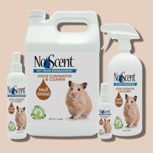 No Scent Small Animal Cage Cleaner for Hamster, Guinea Pig, Rabbit Pet Odor Spray for Urine, Poop & Stains (2 Fl Oz / 59 mL)