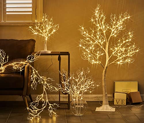 LITBLOOM Lighted Garland with Timer 120 LED Fairy Lights 6FT, Decorative Garland with Lights Battery Operated for Indoor Outdoor Home Fireplace Mantle Christmas Decoration