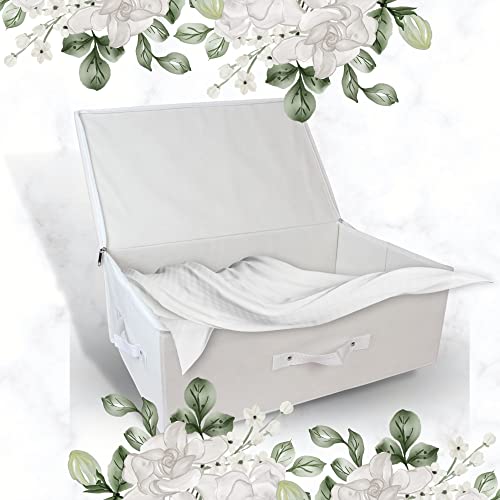 Hoesh International Wedding Bridal Gown Dress Clothes Storage Travel Box Under Bed Storage Box with Acid Free Tissue Paper (White)