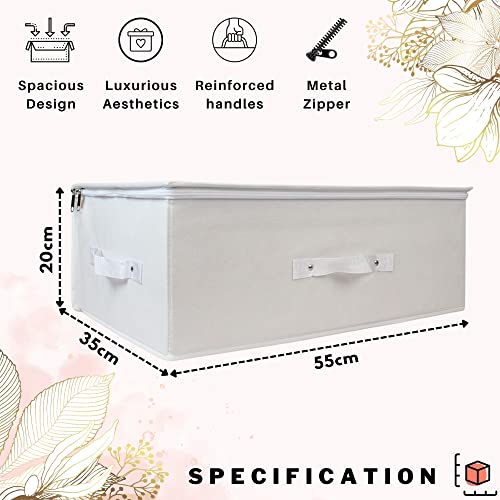 Hoesh International Wedding Bridal Gown Dress Clothes Storage Travel Box Under Bed Storage Box with Acid Free Tissue Paper (White)