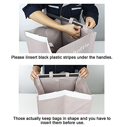 JIALAI HOME Recycling Waste Bin Bags, Recycle Bin, Trash Sorting Bins Organizer Baskets 36 Gallon for Kitchen Home, Reusable Waterproof Compartment Container, Pack of 4 Bags