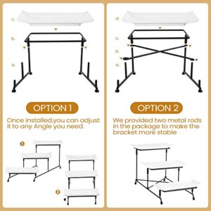 3 Pcs 3 Tier Serving Trays Rectangular 3 Tier Serving Stand Collapsible Sturdier Metal Rack Melamine Tiered Serving Tray Platters for Entertaining Fruit Food Display Dessert Cupcake Party (Black)