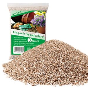 organic vermiculite bulk, horticultural vermiculite for plants, soil additive for potted plants, vermiculite coarse hydroponic for succulent orchid gardening reptiles 3qt