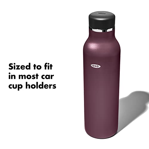 OXO 20oz Insulated Purple Garnet Water Bottle with Standard Lid