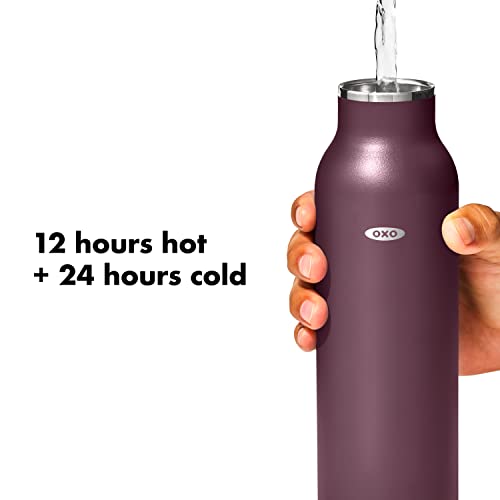 OXO 20oz Insulated Purple Garnet Water Bottle with Standard Lid