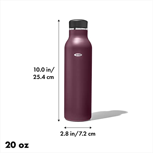 OXO 20oz Insulated Purple Garnet Water Bottle with Standard Lid