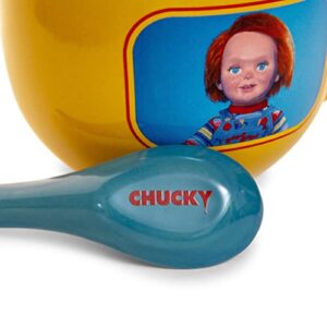 Child's Play Chucky "Good Guys" 24-Ounce Ceramic Soup Mug w/ Spoon | Bowl For Ice Cream, Cereal, Oatmeal | Large Coffee Cup For Espresso, Caffeine | Home & Kitchen Essential | Horror Movie Collectible