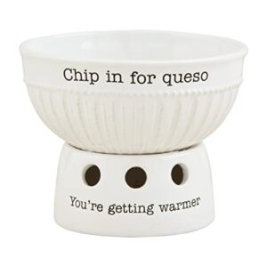 mud pie circa queso cheese dip warming stand, white, 4 1/2" x 6" dia