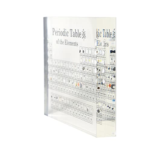 Periodic Table with Real Elements Inside | Element Display in Acrylic Stand, Perfect Gift for Students, Teachers, Scientists, Adults, and Children | 4.5” x 6”