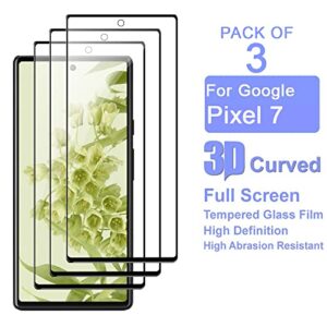 ISHI3LD Google Pixel 7 Screen Protector Tempered Glass Pack of 3-6.3 Inch Pixel 7 Tempered Glass with 9H Ultra Tough Hardness, Anti Scratch, Bubble Free and HD Clear Smooth Surface