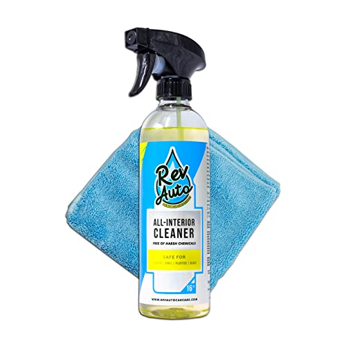 Rev Auto All-Interior Cleaner | Car Interior Cleaner/Car Cleaner Interior Interior Surfaces | Interior Car Cleaner Spray | Car Dashboard Cleaner Spray (16 Fl Oz)