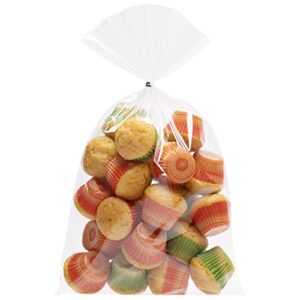 bosose 100 pcs 6 in x 10 in clear flat cello cellophane treat bags with 4.8" twist ties mix colors - good for bakery, cookies, candies,dessert