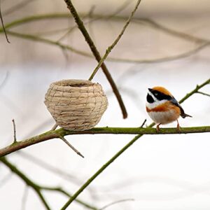 YARNOW 12 pcs Cage Hideaway Provides Dove Hand-Woven Parrot Sparrow Grass Nesting Cold Hand House Roosting Hut Nest Finch Breeding Weather Lovebird Bed Woven Resting Color Shelter Birds