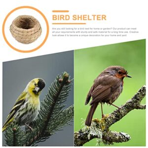 YARNOW 12 pcs Cage Hideaway Provides Dove Hand-Woven Parrot Sparrow Grass Nesting Cold Hand House Roosting Hut Nest Finch Breeding Weather Lovebird Bed Woven Resting Color Shelter Birds