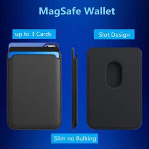 AIZHEM Magnetic Wallet for iPhone, Magnetic Leather Card Holder for Apple MagSafe, Mag Safe Cardholder Compatible with iPhone 12/13 Mini/Pro/Pro Max, iPhone 14 Series and MagSafe Case, Wisteria