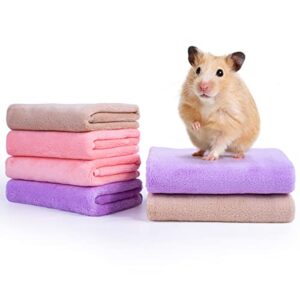 ladadee 6 pack washable fleece liners blankets - soft and absorbent bedding blanket for hamsters, guinea pigs, and rabbits - 11.8x11.8in guinea pig cage accessories