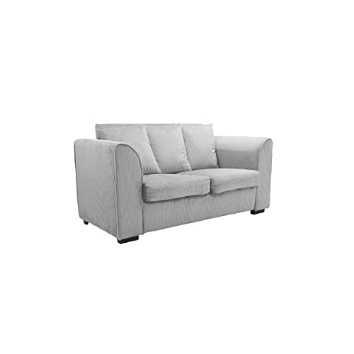 EMKK Fabric Modern Comfy Loveseat Sofa Couch for Living Room, 62" W Upholstered 2-Seater Furniture for Compact Small Space, Apartment, Bedroom, Dorm, Office, Grey