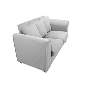 EMKK Fabric Modern Comfy Loveseat Sofa Couch for Living Room, 62" W Upholstered 2-Seater Furniture for Compact Small Space, Apartment, Bedroom, Dorm, Office, Grey