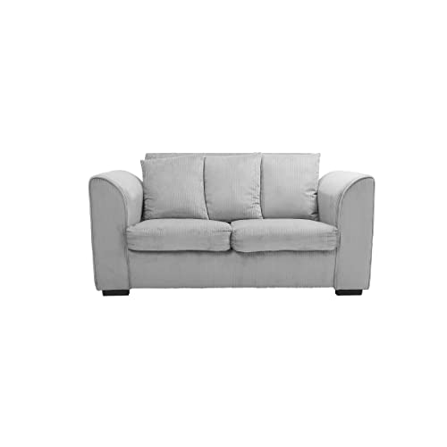 EMKK Fabric Modern Comfy Loveseat Sofa Couch for Living Room, 62" W Upholstered 2-Seater Furniture for Compact Small Space, Apartment, Bedroom, Dorm, Office, Grey