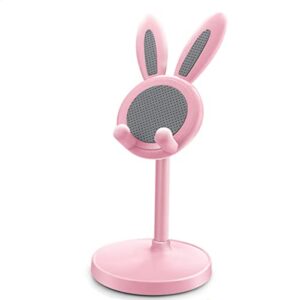 ruitasa cute bunny phone holder, bunny stand for nintendo switch, bunny stand up, kawaii cell phone holder with iphone, ipad, tablets, smartphones (pink)