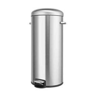 innovaze 8 gal./30 liter stainless steel round shape step-on trash can for kitchen