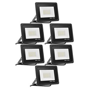 led high bay light 30w 3000 lm 6500k cold white floodlight ip65 waterproof commercial bay lighting for lawn playground barn workshop basement attic warehouse (color : 30w, size : 6 pack)