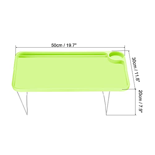 PATIKIL Breakfast Tray Table, 2 Pack Bed Trays with Folding Legs Reusable Serving Platter Laptop Snack Desk for Eating, Green