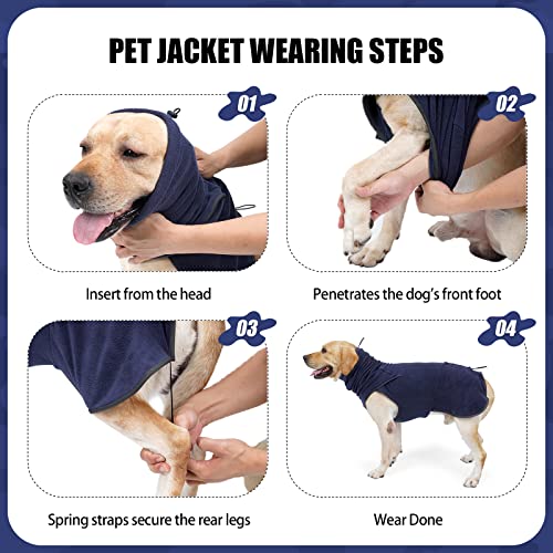 ROZKITCH Dog Sweater for Cold Weather, Extra Warm Polar Fleece Dog Coat, Dog Jacket with Turtle Neck, Soft Dog Vest, Snow Coat for Dogs, Dog Pullover, Dog Winter Clothes for Small Medium Dogs Blue