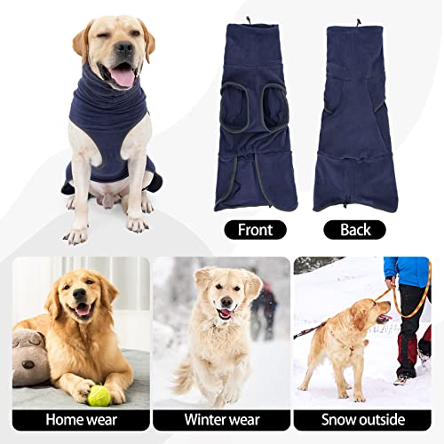 ROZKITCH Dog Sweater for Cold Weather, Extra Warm Polar Fleece Dog Coat, Dog Jacket with Turtle Neck, Soft Dog Vest, Snow Coat for Dogs, Dog Pullover, Dog Winter Clothes for Small Medium Dogs Blue