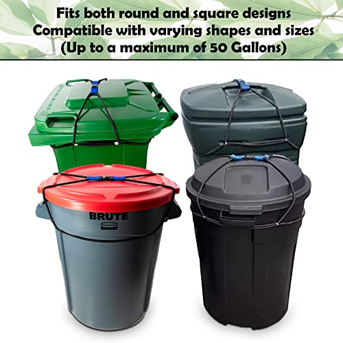 ZONDER Trash Can Lock | Bungee Cord Outdoor Trash Can Lock for Raccoons Animals | Neat Yard | Bear Garbage Bin Lock - Ease of Use - Durable - Single Pack