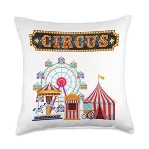 circus themed design birthday party apparel circus event birthday boy girl themed party carnival lover throw pillow, 18x18, multicolor