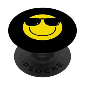 cool smile face emoticon sunglasses smile face popsockets swappable popgrip