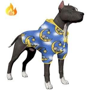 lovinpet hoodies for extra large dogs - easy wearing cold winter dog coats, skin-friendly flannel fabric clothes for dog, dreamy bear prints dog clothes, warm dog clothes for large dogs breed,large