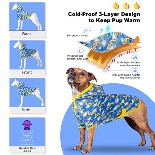 LovinPet Hoodies for Extra Large Dogs - Easy Wearing Cold Winter Dog Coats, Skin-Friendly Flannel Fabric Clothes for Dog, Dreamy Bear Prints Dog Clothes, Warm Dog Clothes for Large Dogs Breed,Large