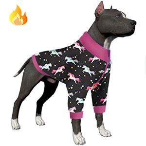 lovinpet german shepherd dog pajamas: upgraded lightweight flannel dog warm apparel, skin-friendly fabric starry sky wild horse prints dog clothes for small to medium to large dog breeds,medium